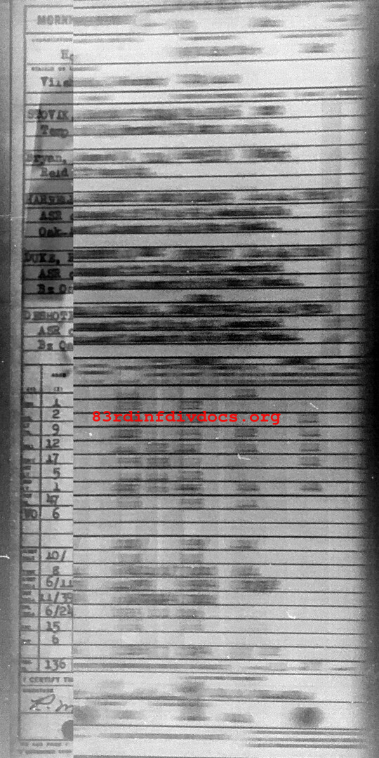 Records for Jules H Deshotels (O-273934) - 83rd Infantry Division Documents